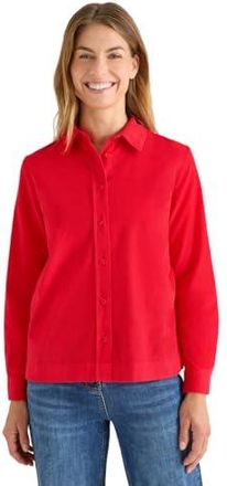 Cecil 3412160 Blouse Chemise en Velours côtelé, Rouge Incandescent, S Femme