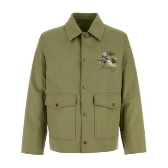 Burberry Cotton Jacket - - Jackets - Herren - Gr&uuml;n - L