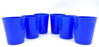 Kimmel 6 Stück Becher 180 ml Trinkbecher, Stapelbecher, Kinderbecher Set, farbe blau