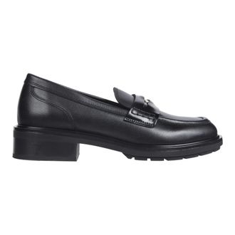 Tommy Hilfiger Logo Leder Penny Loafer - - Shoes - Damen - Schwarzk - 41 EU
