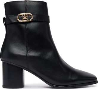 Tommy Hilfiger Stiefeletten Tommy Hilfiger Th Strap Leather Block Heel Boot FW0FW09488 Schwarz
