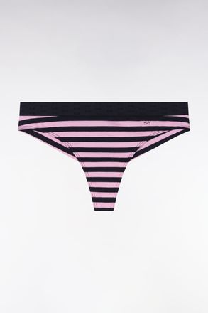 Eden Park Culotte Tanga En Modal Stretch Cercl&eacute; Marine Et Rose