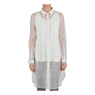 Kiton Femme, Robes, Blanc, Taille: 36 FR Solid Sheer Shirt