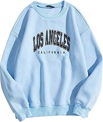 Generic Sweat &agrave; capuche surdimensionn&eacute; pour femme - Adolescente Fille Imprim&eacute; Col Rond Coton Manches Longues Col Rond Lettre Graphique Zip Up Sweatshirt avec 