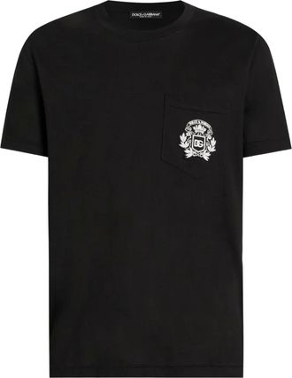 Dolce & Gabbana t-shirt à poche poitrine - Noir
