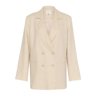 Gestuz Ancient Scroll Linen Blazer - - Jackets - Damen - Beige - S