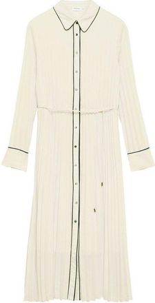 Comma Midikleid Kleid Pliss&eacute;e-Kleid mit Kontrastdetails