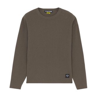 Iuter Label Ribbed LS Tee - - Knitwear - Herren - Braun - L