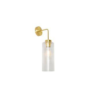 QAZQA Art Deco Art-Deco-Wandleuchte Gold I Messing mit Glas - Laura I Wohnzimmer I Schlafzimmer - Rund - LED geeignet E27