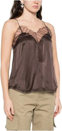 Iro Iro, Femme, Tops, Brun, Taille: 34 FR Hauts sans manches