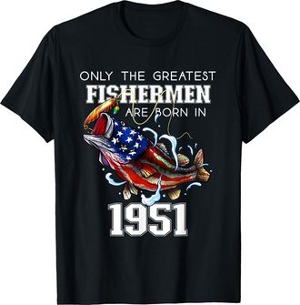 BDAZ 75. Geburtstag 1951 Fisherman Barsch Angeln 75 Jahre alt T-Shirt