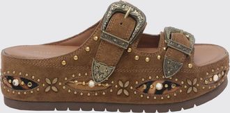 Kurt Geiger Wildleder-Keilsandalen mit Nieten und Stickerei