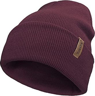 TOSKATOK Bonnet Unisexe Doux au Toucher pour Femme ou Bonnet en Tricot Slouch Bonnet laineux dhiver Chaud