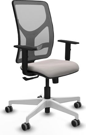 Piqueras y Crespo B&uuml;rostuhl, grau und wei&szlig;, mit 1D-Armlehnen, h&ouml;henverstellbare Lendenwirbelst&uuml;tze, ausgestattet mit 3 Positionen und Schneideschaum, Grau/Wei&szlig;