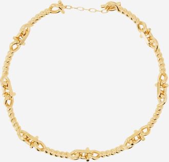 Ferragamo Collier &agrave; crochet torchon en laiton