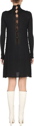 Bottega Veneta Pleated with Hand-Applied Beads Dress - Black