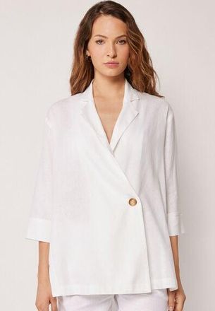Calzedonia Blazer In Lockerer Passform Mit Leinen Wei&szlig;