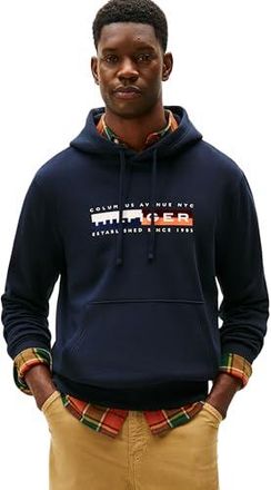 Tommy Hilfiger Sweat &agrave; Capuche Homme Colour Block Graphic avec Logo, Bleu (Desert Sky), M