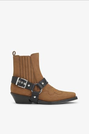 Ganni braun Suede Low Cut Western Chelsea-Stiefel - Gr&ouml;&szlig;e 35