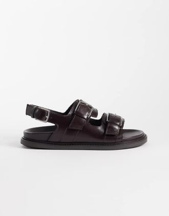 & Other Stories Sandales en cuir - Marron fonc&eacute;