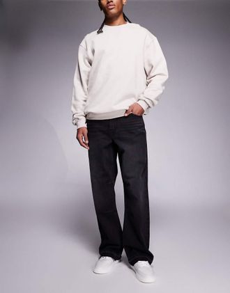 Good For Nothing Jean baggy &agrave; ourlet brut - Noir