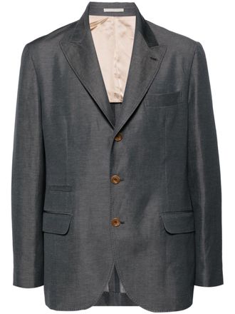Brunello Cucinelli blazer &agrave; simple boutonnage - Gris