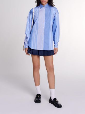 Maje Gestreiftes Patchwork-hemd - Rayure Bleu Blanc - Maje