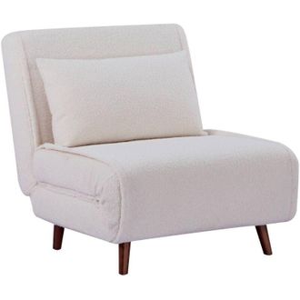 Sweeek Sessel mit Boucl&eacute;-Bezug und Schlaffunktion 1 Person