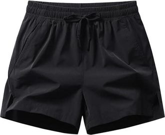 Generic Short de bain pour homme &agrave; taille &eacute;lastique - Short de bain ample d&eacute;contract&eacute; avec poches, taille &eacute;lastique, cordon de serrage, short de surf et de bo