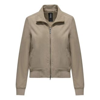 Bomboogie Femme, Vestes, Gris, Taille: 42 FR Veste en cuir su&eacute;d&eacute;