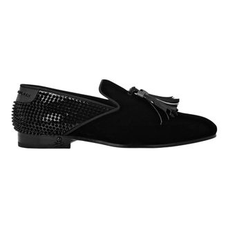 Philipp Plein Velvet & Patent Leather Loafers Studs - - Shoes - Herren - Schwarzk - 39 EU
