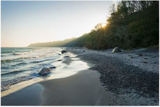 artboxONE Poster 45x30 cm Natur Sonnenaufgang am Meer hochwertiger Design Kunstdruck - Bild ostsee Meer nordstrand