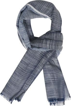 Tom Rusborg Gestreifter Schal aus Baumwolle mit Fransenabschl&uuml;ssen in
