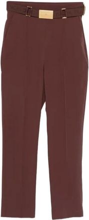Elisabetta Franchi Femme, Pantalons, Brun, Taille: 36 FR Pantalon Cropped avec Ceinture