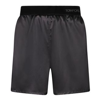 Tom Ford Stretch Seidensatin PJ Shorts - - Shorts - Damen - Schwarzk - M
