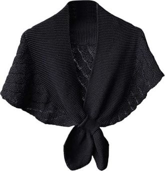 Generic Poncho Femme Hiver Chaud Chale Femme Hiver Chaud Cape Femme Effet enveloppant Ch&acirc;le Ajour&eacute; L&eacute;ger Plage Cardigan Tricot&eacute; Look Quotidien &Eacute;l&eacute;gant