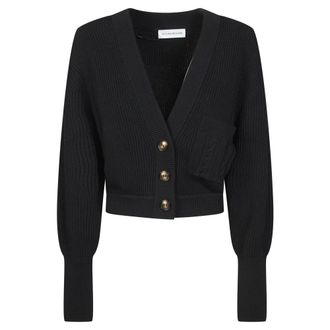 Victoria Beckham Femme, Pulls, Noir, Taille: 40 FR Cardigan Court