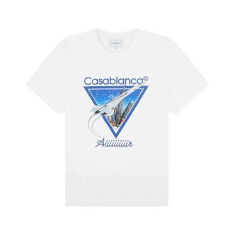 Casablanca Air Logo Wei&szlig;es T-Shirt - - Tops - Herren - Wei&szlig; - 2XL