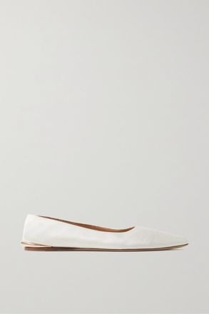 Gabriela Hearst Ballerines En Toile &Agrave; Ornements Fleur - Ivoire