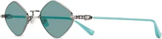 Chrome Hearts Diamond Dog Sonnenbrille - Silber