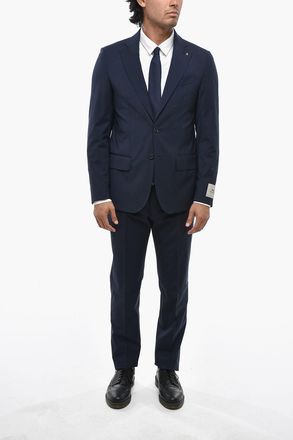 Corneliani CC COLLECTION 2-Knopf-Anzug Aus Stretch-Schurwolle Mit Zwei R&uuml;ckenschlitzen Klassisches Revers Corneliani