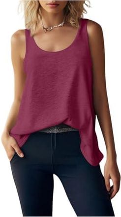 Generic Debardeur Femme Chic et &eacute;l&eacute;gant Chemisier sans Manche D&eacute;bardeur Blanc Court Crop Top Ete Haut Chic et Elegant Fluide Ample Caraco Vetement Femme Tee S