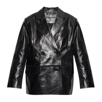 Stand Studio Alondra Lederblazer - - Jackets - Damen - Schwarzk - XS