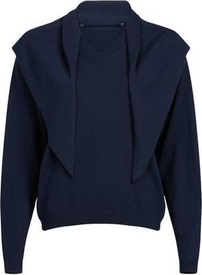 Saison 1865 Pull col v &agrave; &eacute;charpe amovible en laine