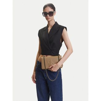 Calvin Klein Jeans Handtasche Calvin Klein Jeans Sculpted Ew Flap25 Shoulder Bag LV04K3035G Beige