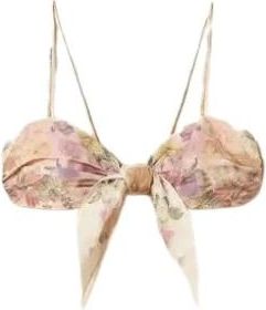 Twinset Femme, Tops, Multicolore, Taille: 40 FR Haut Bralette Fleuri en Lin