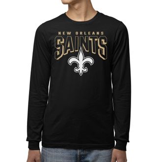 Junk Food Unisex NFL Bold Logo Langarm T-Shirt, New Orleans Saints-Schwarz, L