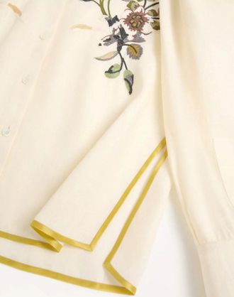 Valentino Floral-Embroidered Shirt - Cream