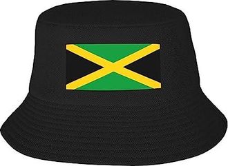 Generic Chapeau De Seau Drapeau De La Jama&iuml;que Dr&ocirc;le Seau Chapeau Respirant &Eacute;t&eacute; Bonnet De Soleil, pour Le Camping, La Randonn&eacute;e, De P&ecirc;che, 56-58cm