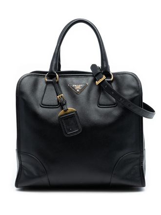Prada sac cabas en cuir Saffiano Lux (2021-2025) - Noir